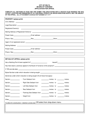 Fillable Online 2018 board-of-variance-application-guide-and-form 2018 ...