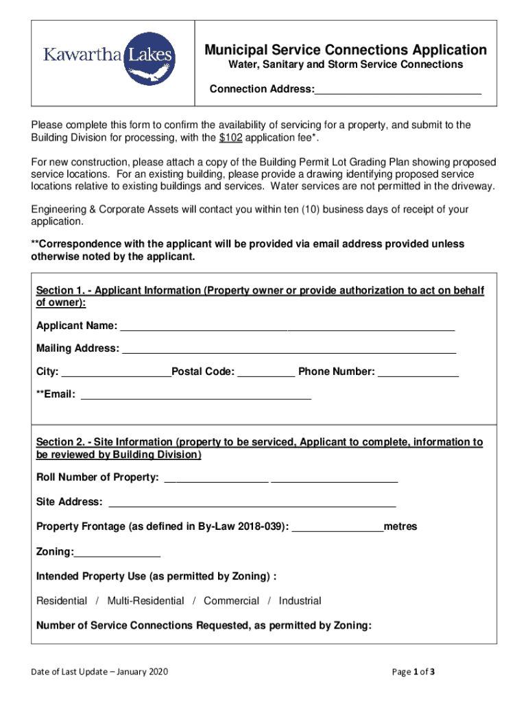 Fillable Online Get a commercial sewer and water ... - City of ...