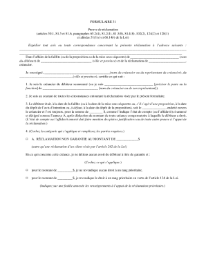 Remplissable En Ligne Formulaire 31Preuve de rclamation - ic Fax Email Imprimer - pdfFiller