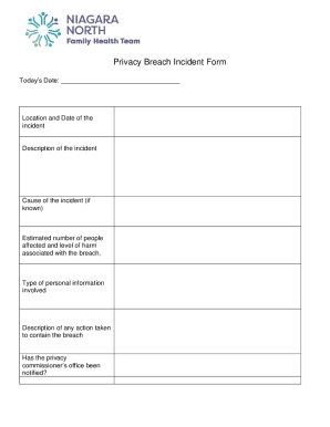 Fillable Online Privacy Breach Incident Form Fax Email Print - pdfFiller