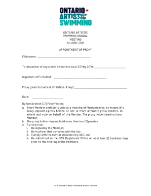 Fillable Online 2019 OAS Proxy Form.docx Fax Email Print - pdfFiller