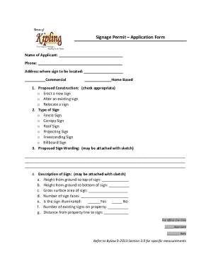 Fillable Online SIGNAGE APPLICATION FORM PERMIT PDF - aurora-il.org Fax ...