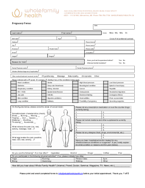 Fillable Online WFH Pregnancy Forms 2021 Fax Email Print - pdfFiller