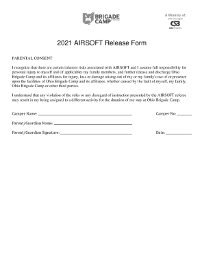 Fillable Online AirSoft Release Form 2021 - brigade.camp Fax Email ...