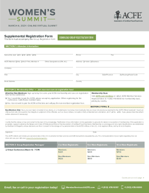 Fillable Online Supplemental Registration Form - acfe.com Fax Email ...