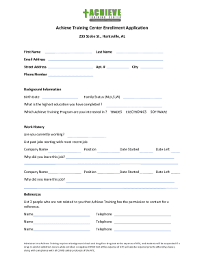 Fillable Online ATC Enrollment Application Form Fax Email Print - pdfFiller
