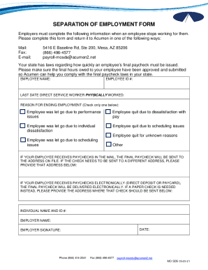 Fillable Online Separation Certificate - Fill Out and Sign Printable ...