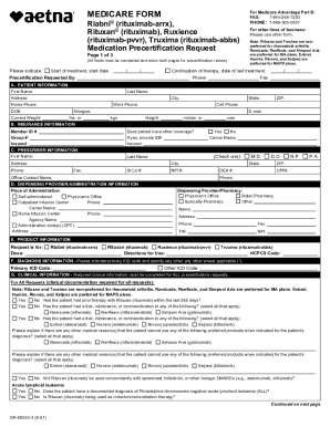 Fillable Online Aetna Rx - MEDICARE FORM - Riabni (-arrx), (), Ruxience ...