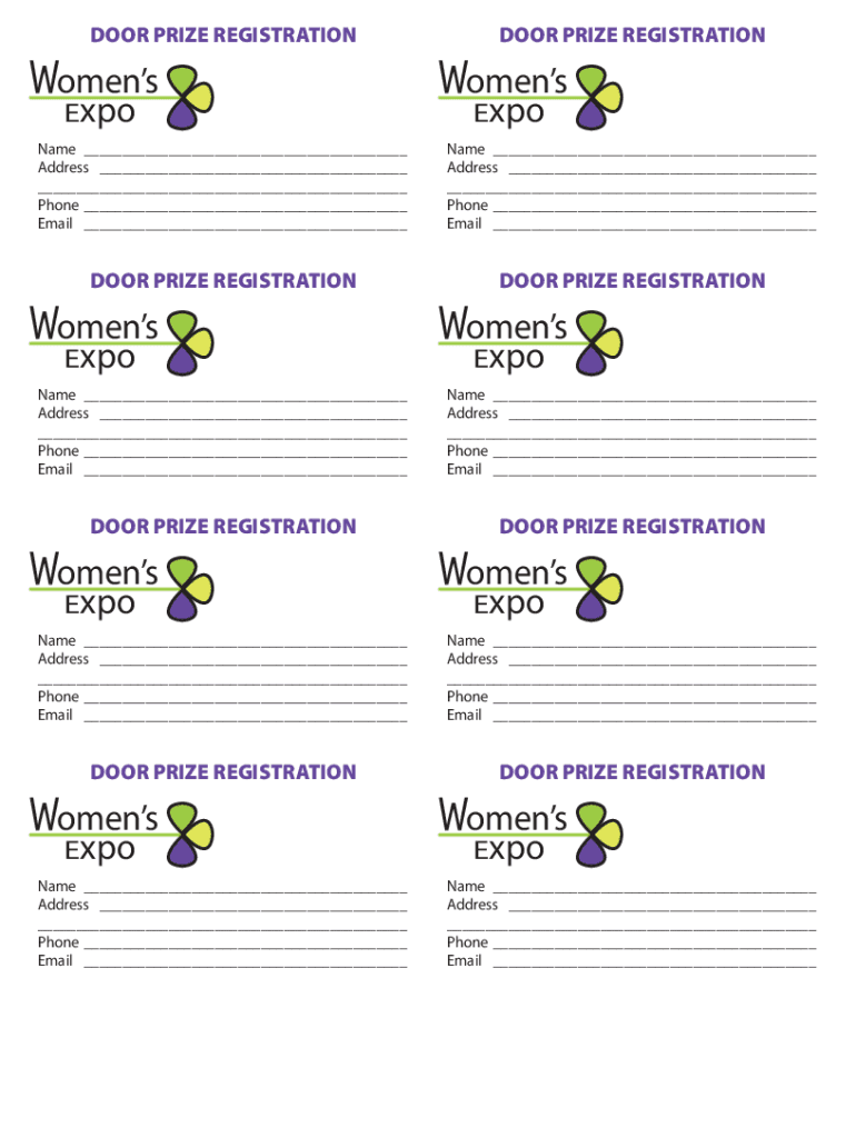 Fillable Online Door Prize REGISTRATION FORM Fax Email Print - pdfFiller