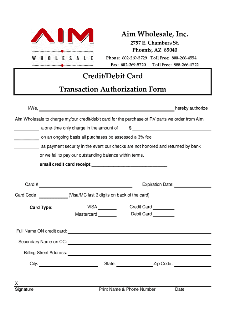 Fillable Online Fillable Online AIM CC Authorization Form Updateddocx ...