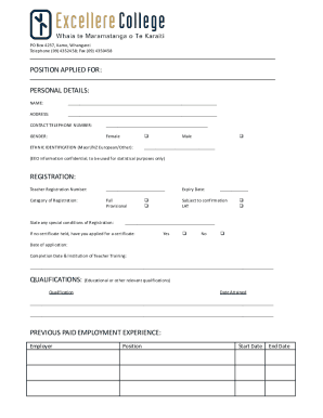 Fillable Online Application Form & Special Character statement.docx Fax ...