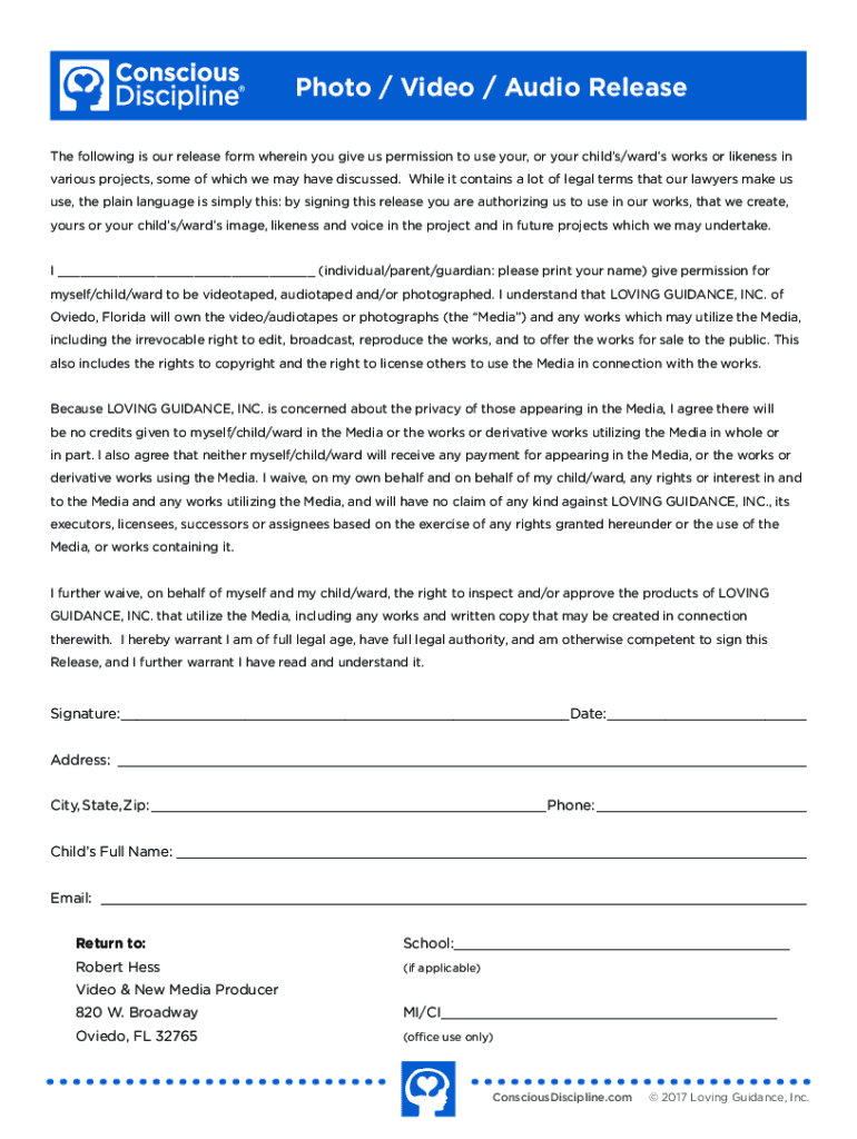 Fillable Online Photo / Video / Audio Release Fax Email Print - pdfFiller