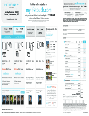 Fillable Online PICTURE DAY IS: mylifetouch Fax Email Print - pdfFiller