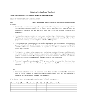 Fillable Online Statutory Declaration of Applicant Form Fax Email Print ...
