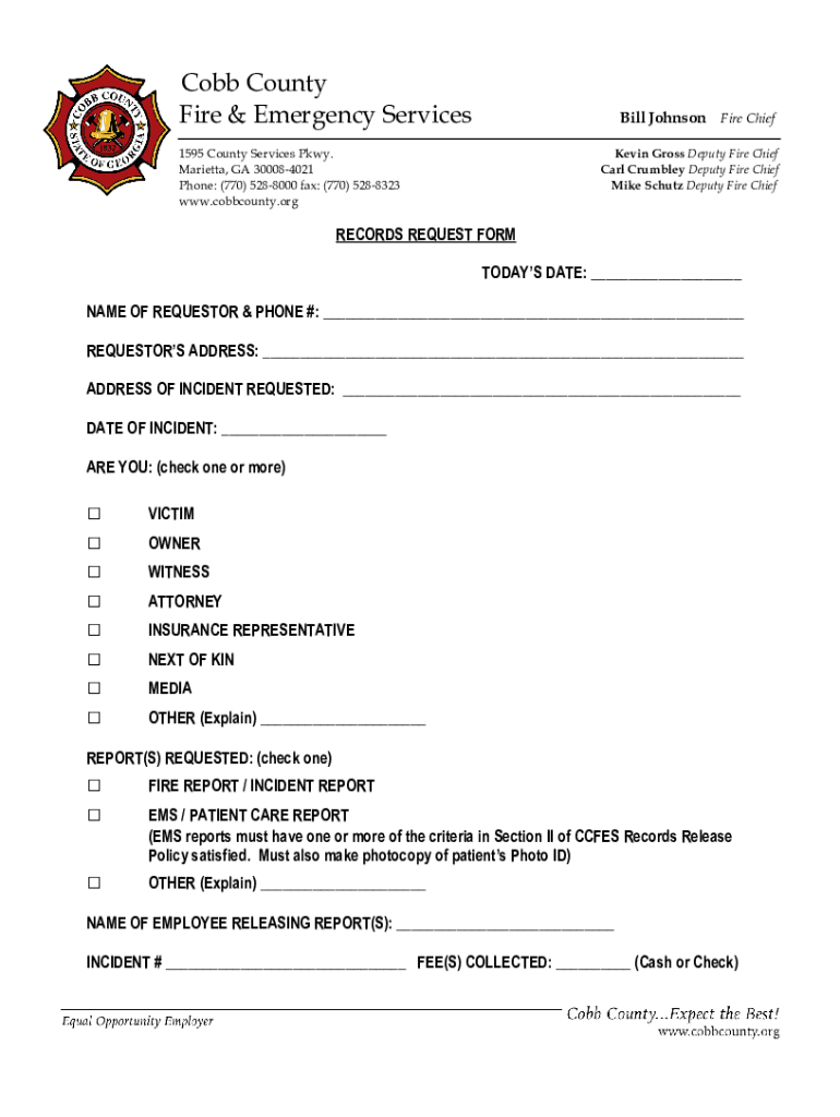 Fillable Online Open Records Request Form 8.25.20 Fax Email Print ...