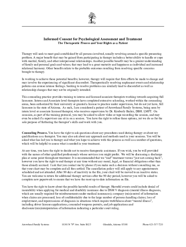Fillable Online Informed Consent - Reflection Therapy Fax Email Print ...
