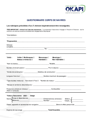 Remplissable En Ligne QUESTIONNAIRE PROPOSITION Navigation de Plaisance ...