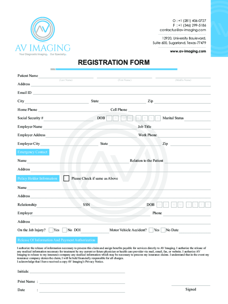 Fillable Online AV Imaging Consent Forms Fax Email Print - pdfFiller