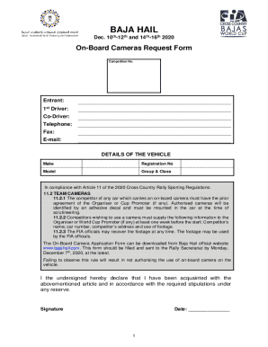 Fillable Online Camera Request Form. 43rd Rally Of Lebanon Fax Email ...