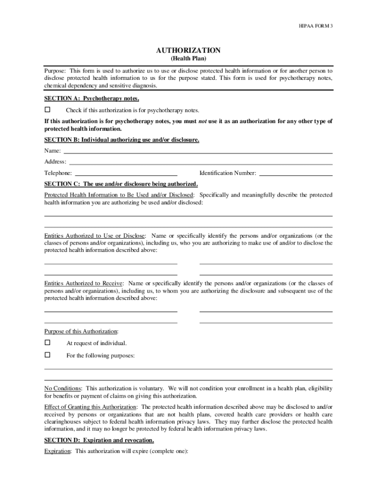 Fillable Online HIPAA Disclosure Authorization - BCBSTX Fax Email Print - pdfFiller