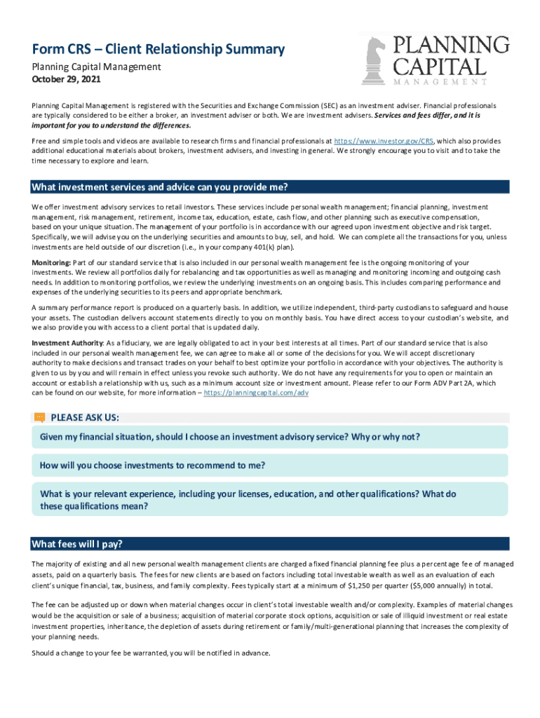 Fillable Online Form ADV-CRS Part 3 10.29.2021 Fax Email Print - pdfFiller