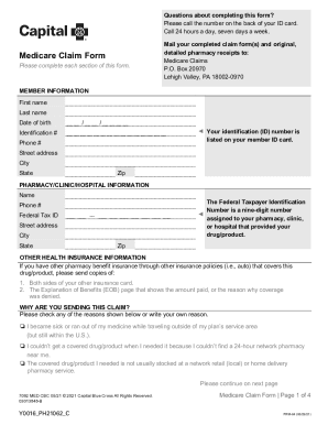 Fillable Online Medicare Part D Drug Claim Form - myprime.com Fax Email ...