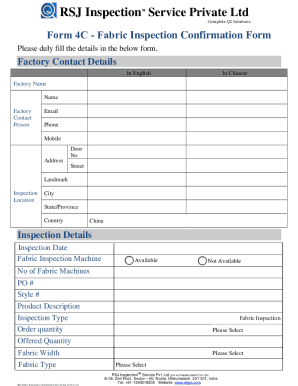 Fillable Online Fillable Online RSJ-Inspection Confirmation Form China ...