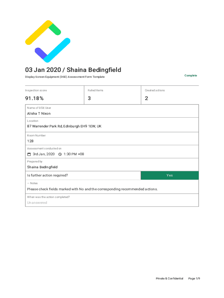 Fillable Online DSE Assessment Form Template - SafetyCulture Fax Email ...