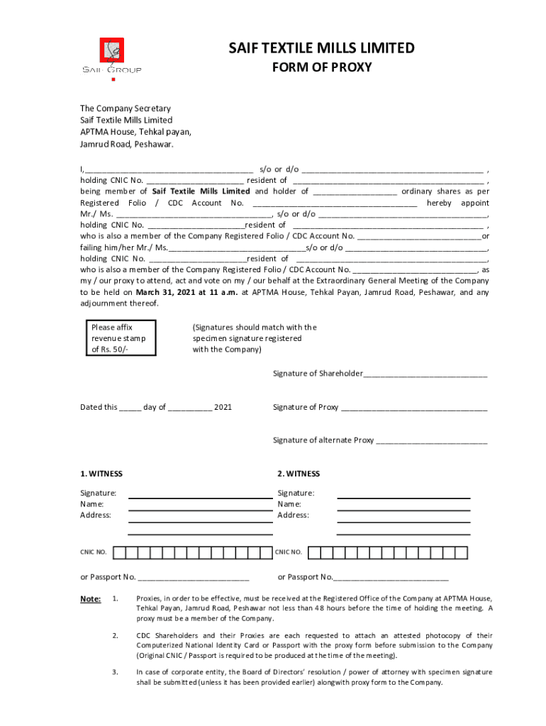 Fillable Online Dividend Mandate Form : Saif Textile Mills Limited Fax ...
