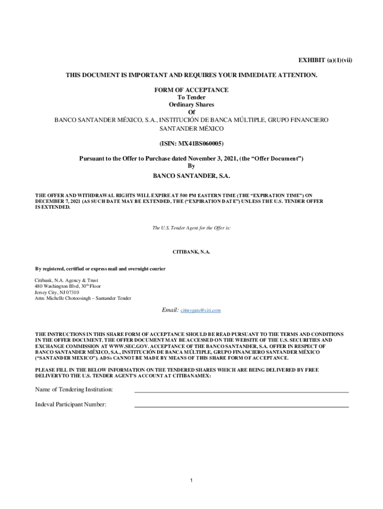 Fillable Online US form of acceptance Fax Email Print - pdfFiller