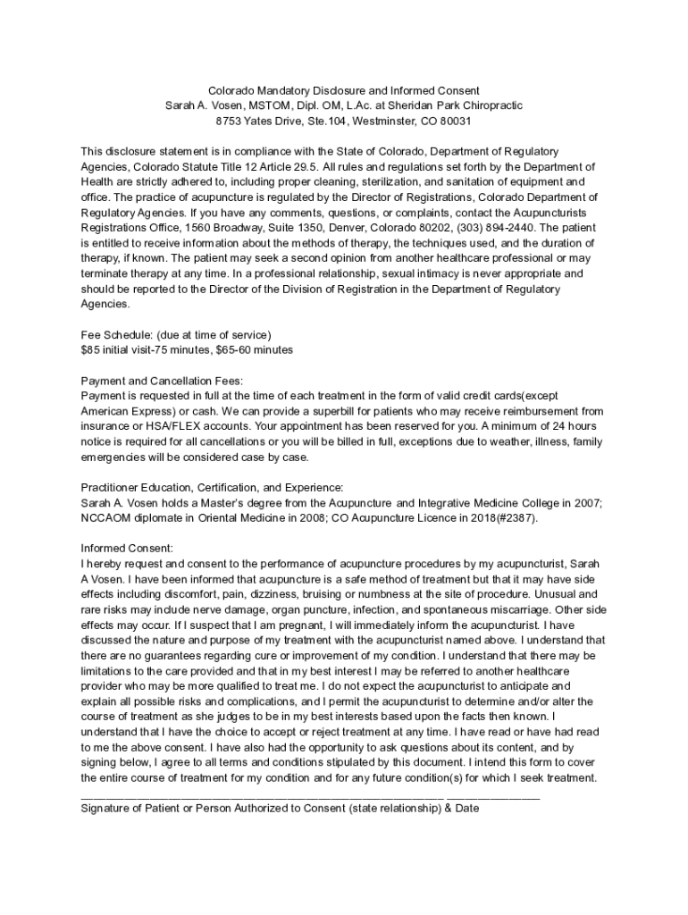 Fillable Online Fillable Online Get the Colorado Mandatory Disclosure ...