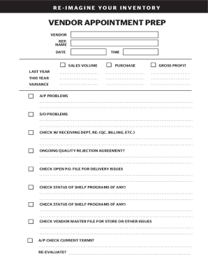 Fillable Online vendor-appointment-form Fax Email Print - pdfFiller