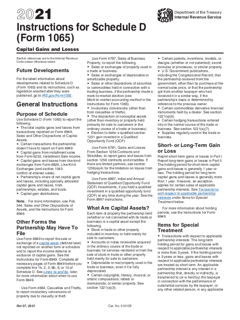 Fillable Online Get the free About Schedule D (Form 1065)Internal Revenue ... Fax Email Print ...