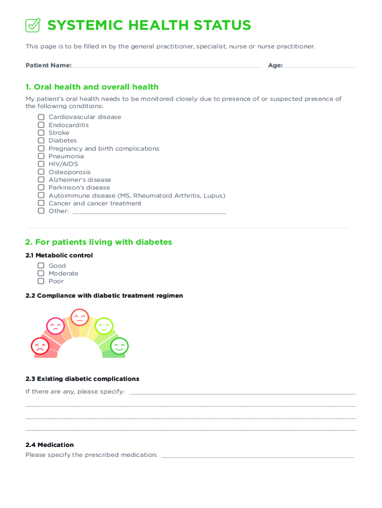 Fillable Online Checklist-systemic-health-form Fax Email Print - pdfFiller
