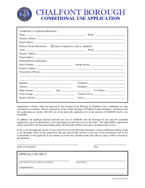 Fillable Online Conditional Use Application Information Fax Email Print ...