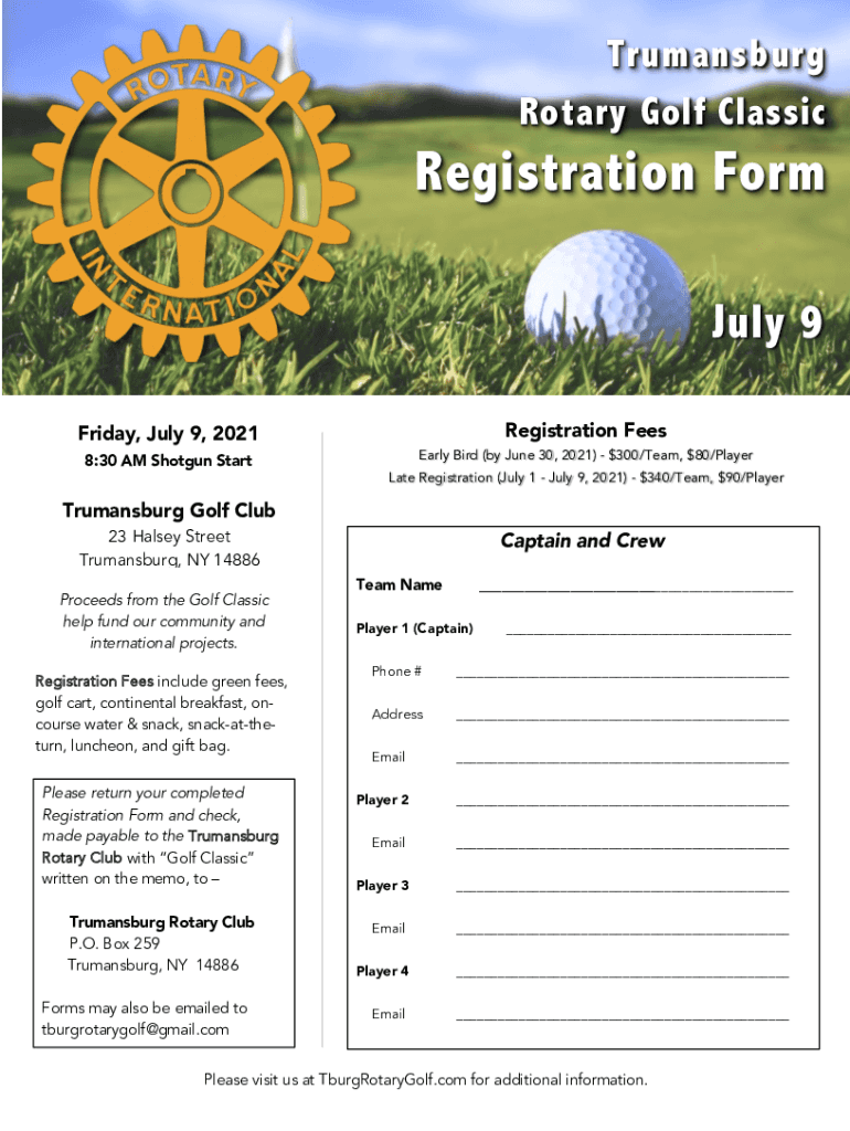 Fillable Online 2021 Rotary Golf Registration Form .docx Fax Email ...