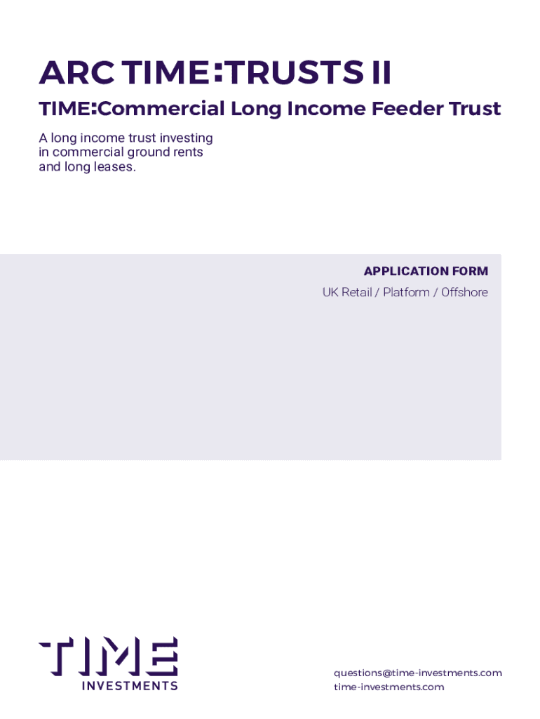 Fillable Online ARC TIME: TRUSTS II - ARC TIME COMMERCIAL LONG INCOME ...