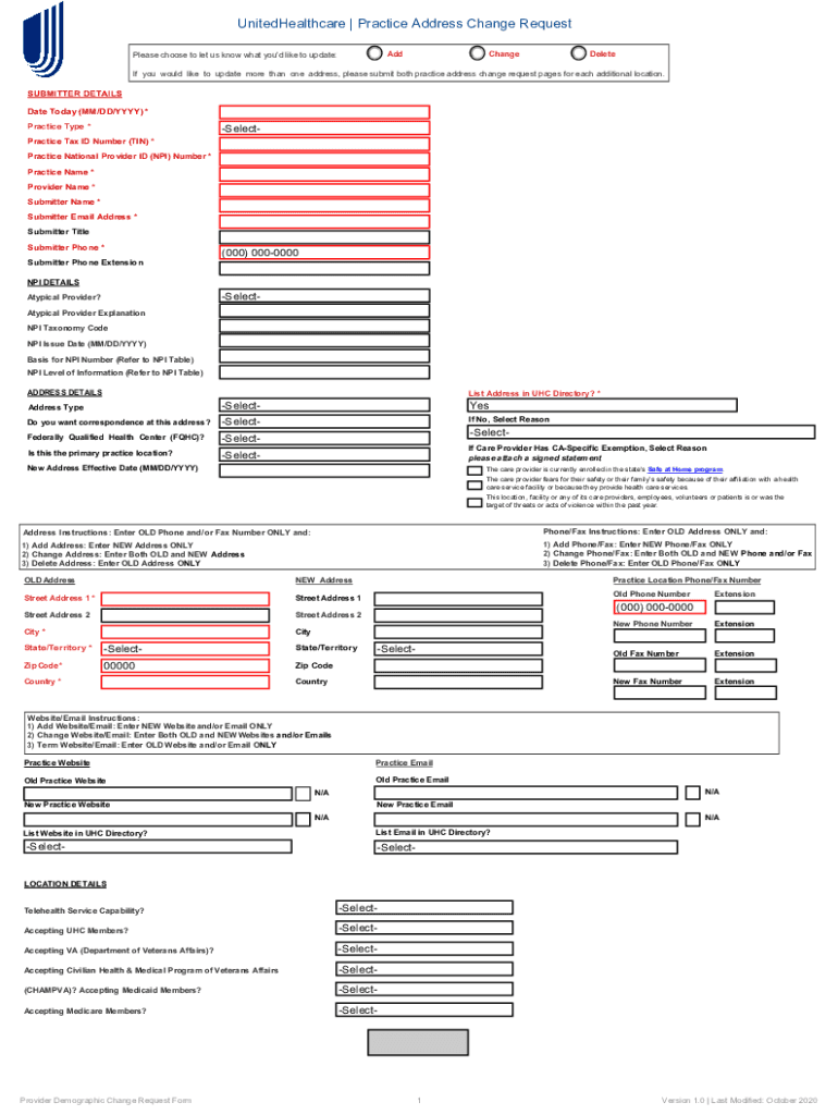 Fillable Online Uhc Provider Demographic Form Excel Fax Email Print - pdfFiller