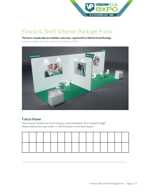 Fillable Online VPX002-Fascia and Shell Scheme Package Form Fax Email Print - pdfFiller