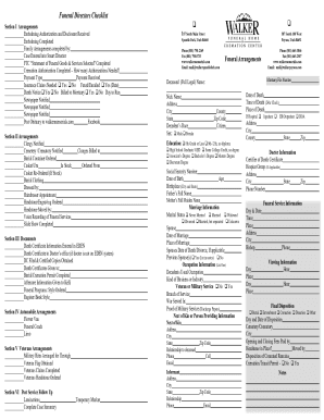Fillable Online FUNERAL ESTABLISHMENT INSPECTION CHECKLIST Fax Email ...