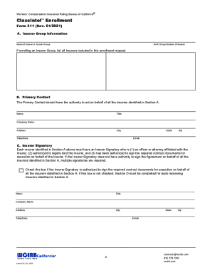 Fillable Online Form 311 - ClassIntel Enrollment Fax Email Print ...