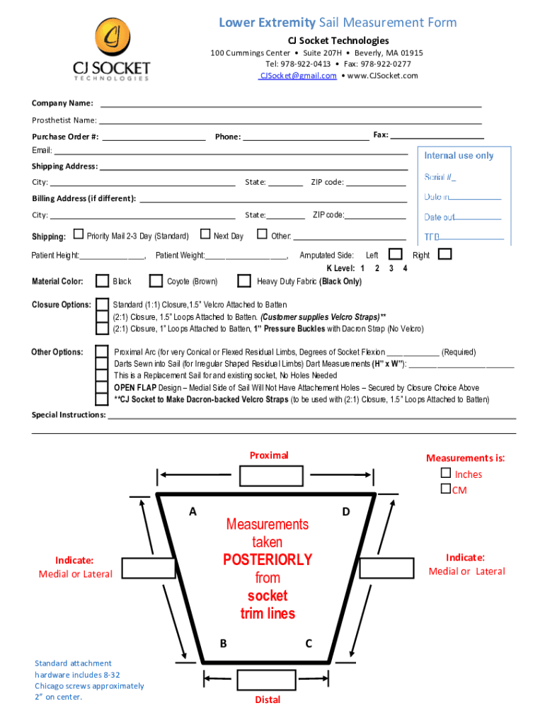 Fillable Online CJ Socket Technologies - The CJ Socket can be used for all ... Fax Email Print ...