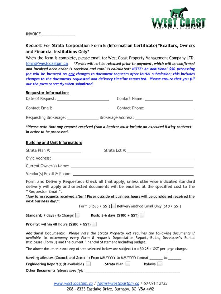 Fillable Online Realtor/Owner/Financial Institution Form B Request Form ...