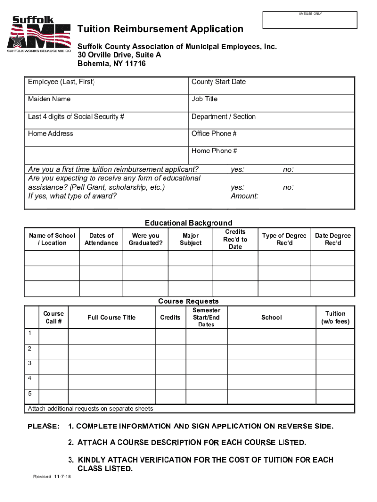 Fillable Online SUFFOLK COUNTY ASSOCIATION OF MUNICIPAL EMPLOYEES, INC ... Fax Email Print ...