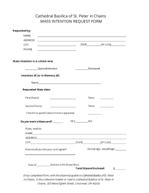 Fillable Online Fillable Online Mass Intention Request Form.xlsx Fax ...