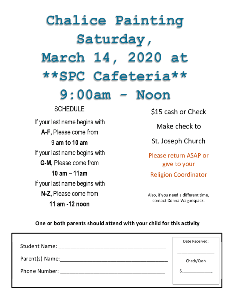 Fillable Online Chalice painting order form 2019 Fax Email Print ...