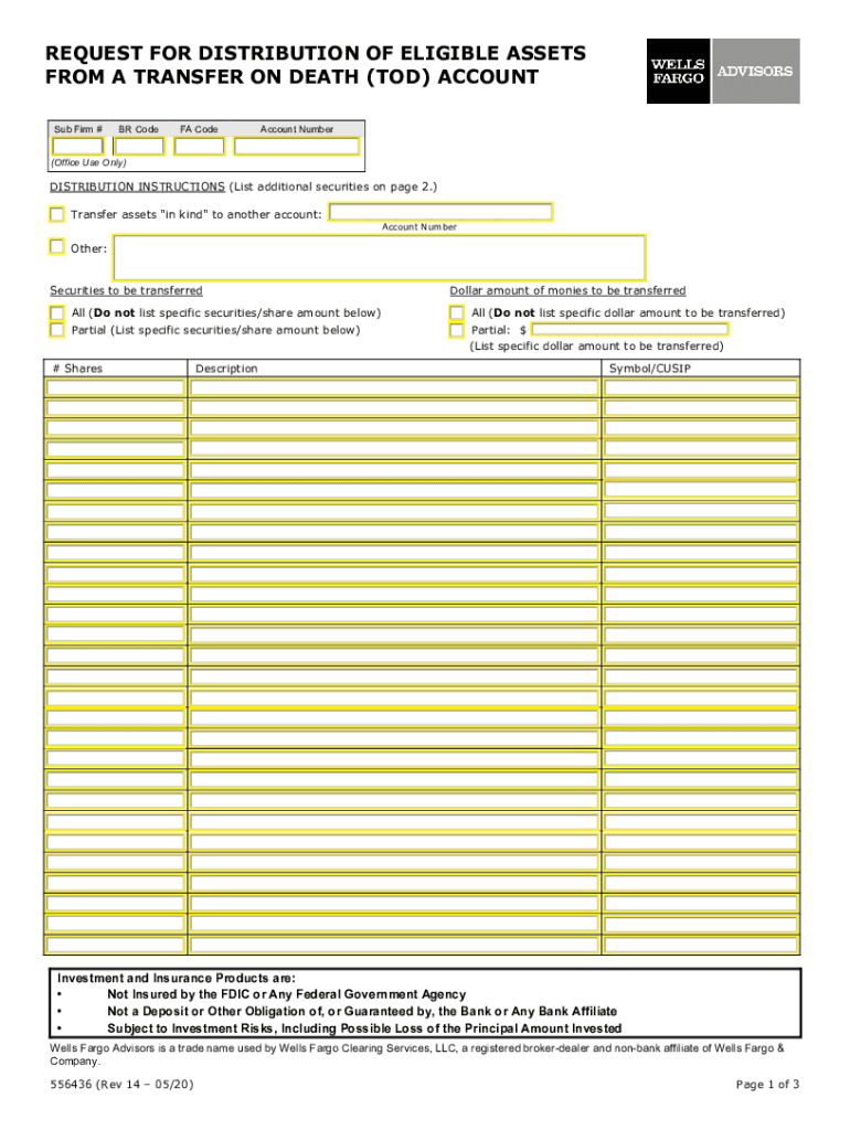 Fillable Online Fill - Free fillable Wfi Tod Form PDF form Fax Email ...