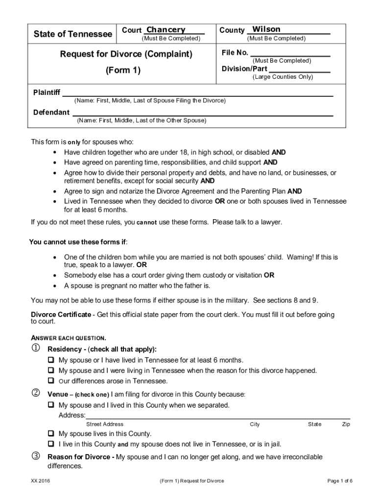 Fillable Online How to Get an Agreed Divorce - Nashville, Tennessee Fax ...