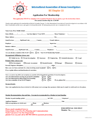 Fillable Online BC-IAAI Membership Application Form Fax Email Print ...