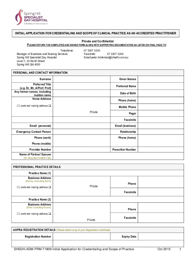 Fillable Online Nurse Practitioner Credentialing Application Form Fax Email Print - pdfFiller